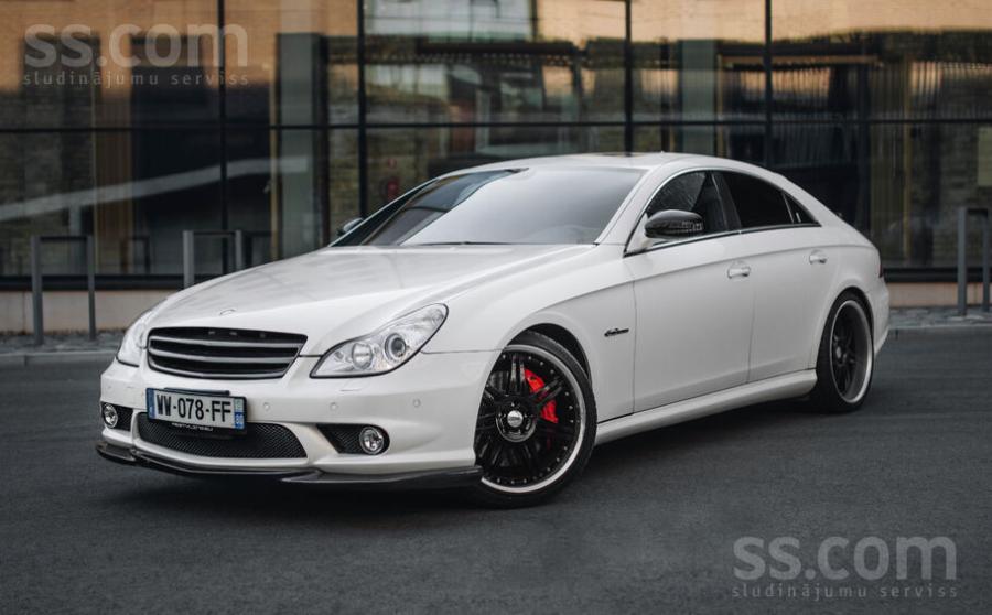 White Mercedes-Benz cls-63-amg 2006 in Riga, with an engine capacity of 6.30 L and mileage of 41 thousand km for 33000 €, photo 1 on AUTOMOTO.COM.LV