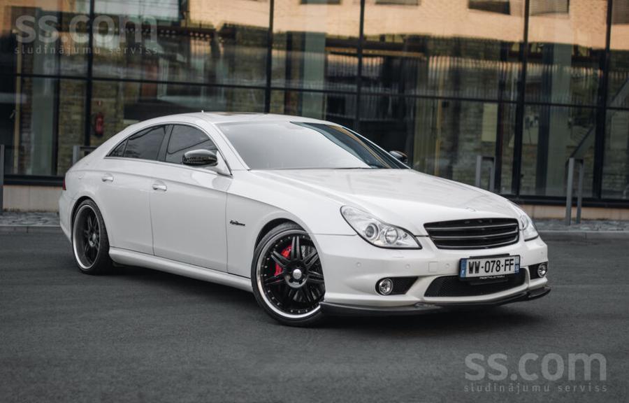 White Mercedes-Benz cls-63-amg 2006 in Riga, with an engine capacity of 6.30 L and mileage of 41 thousand km for 33000 €, photo 3 on AUTOMOTO.COM.LV