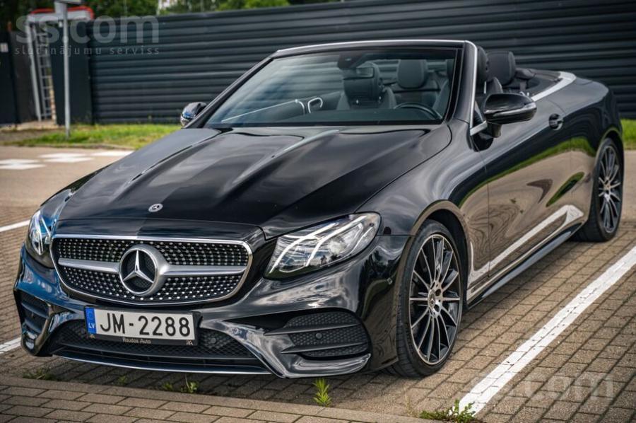 Black Mercedes-Benz e-200 2018 in Riga, with an engine capacity of 2.00 L and mileage of 81 thousand km for 32990 €, photo 1 on AUTOMOTO.COM.LV