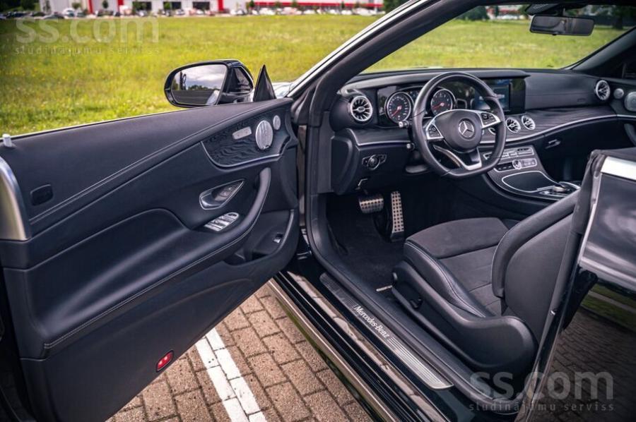 Black Mercedes-Benz e-200 2018 in Riga, with an engine capacity of 2.00 L and mileage of 81 thousand km for 32990 €, photo 19 on AUTOMOTO.COM.LV