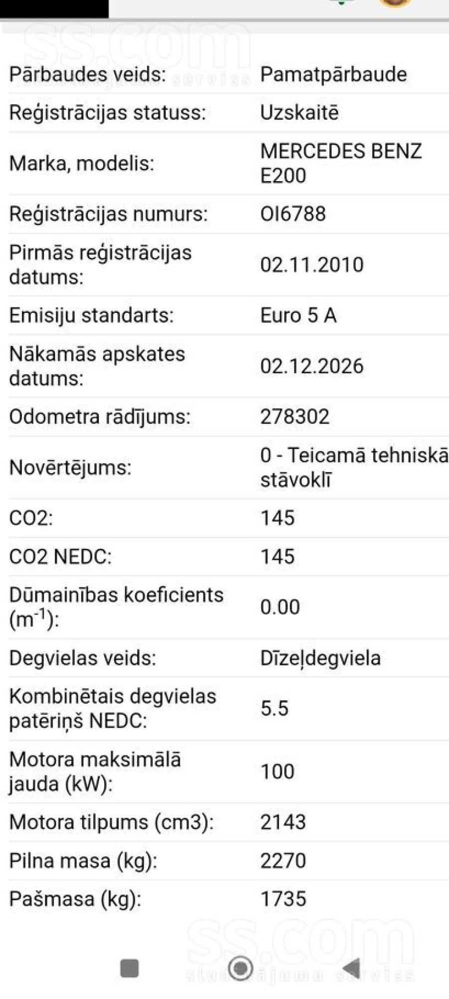 Черный Мерседес E 200 2010 в Лиепая, объемом двигателя 2.20 л и пробегом 291 тыс. км за 6700 €, фото 28 на AUTOMOTO.COM.LV