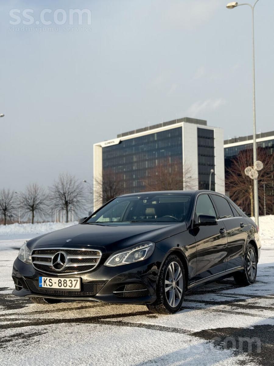 Black Mercedes-Benz e-200 2015 in Riga, with an engine capacity of 2.10 L and mileage of 184 thousand km for 12500 €, photo 1 on AUTOMOTO.COM.LV