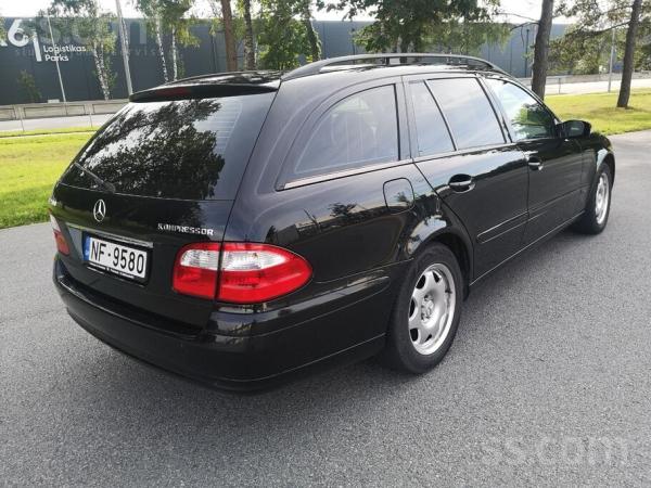 Black Mercedes-Benz e-200 2003 in Riga, with an engine capacity of 2.00 L and mileage of 0 thousand km for 2490 €, photo 6 on AUTOMOTO.COM.LV