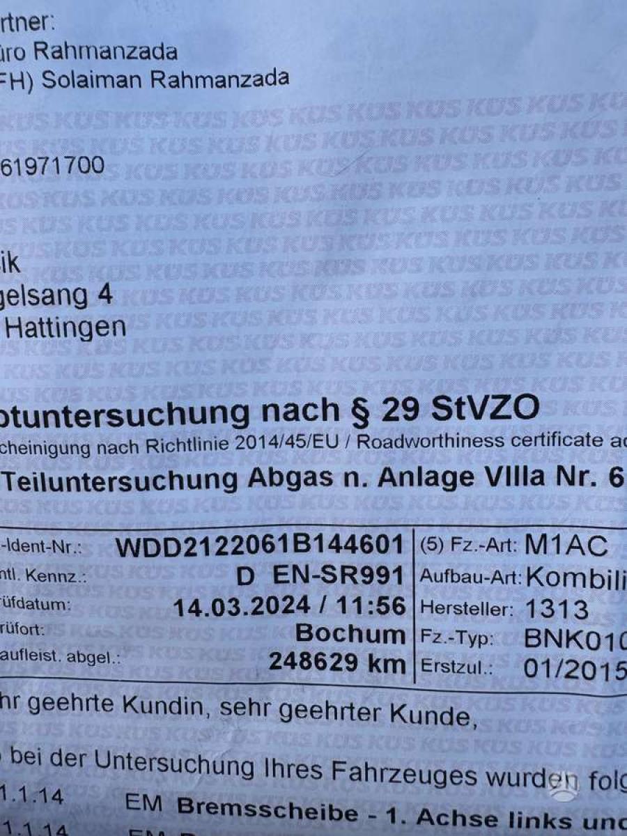 Melns Mercedes-Benz e-200 2015 Birštonas, ar dzinēja tilpumu 2.14 L un nobraukumu 315 tūkst. km par 6850 €, foto 13 vietnē AUTOMOTO.COM.LV