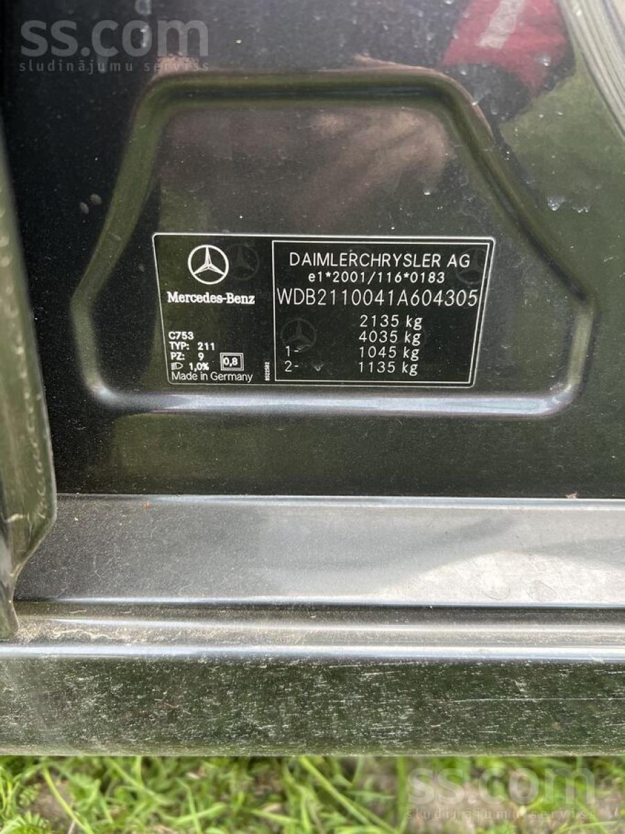 Pelēks Mercedes-Benz e-200 2004 Aizkraukle, ar dzinēja tilpumu 2.20 L un nobraukumu 220 tūkst. km par 6500 €, foto 33 vietnē AUTOMOTO.COM.LV