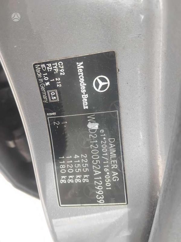 Grey Mercedes-Benz e-200 2010 in Ignalina, with an engine capacity of 2.20 L and mileage of 1 thousand km for 2950 €, photo 8 on AUTOMOTO.COM.LV