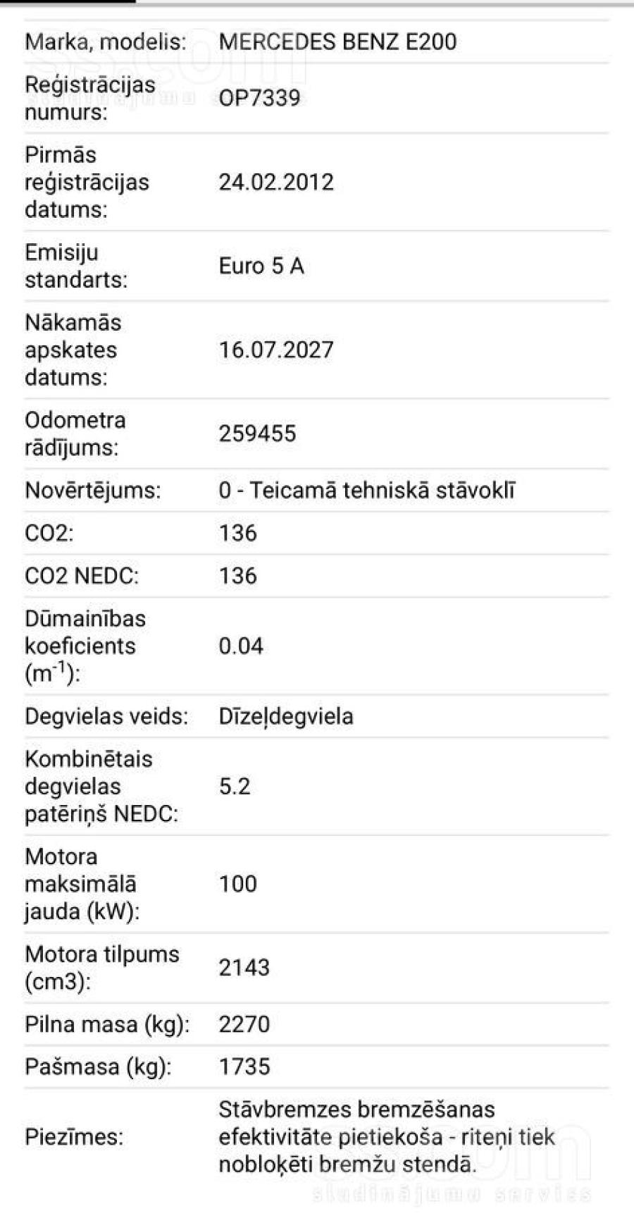 Pelēks Mercedes-Benz e-200 2012 Rīga, ar dzinēja tilpumu 2.20 L un nobraukumu 259 tūkst. km par 8995 €, foto 32 vietnē AUTOMOTO.COM.LV