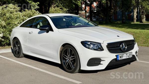 White Mercedes-Benz e-200 2019 in Riga, with an engine capacity of 2.00 L and mileage of 98 thousand km for 31900 €, photo 1 on AUTOMOTO.COM.LV