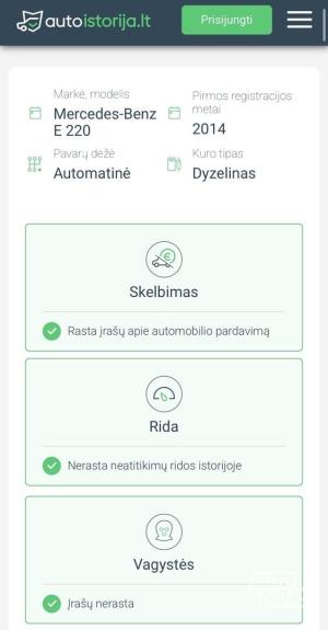 Черный Мерседес E 220 2014 в Каунас, объемом двигателя 2.20 л и пробегом 373 тыс. км за 8500 €, фото 24 на AUTOMOTO.COM.LV