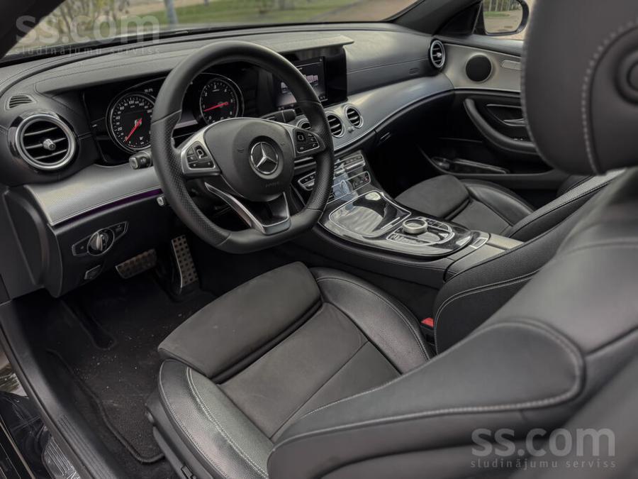 Black Mercedes-Benz E 220 2016 in Jelgava, with an engine capacity of 2.00 L and mileage of 245 thousand km for 17900 €, photo 17 on AUTOMOTO.COM.LV