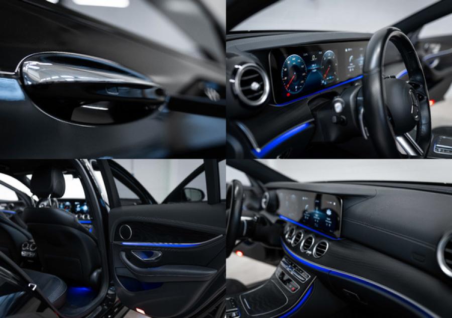 Black Mercedes-Benz E 220 2022 in Tallinn, with an engine capacity of 2.00 L and mileage of 114 thousand km for 27990 €, photo 14 on AUTOMOTO.COM.LV