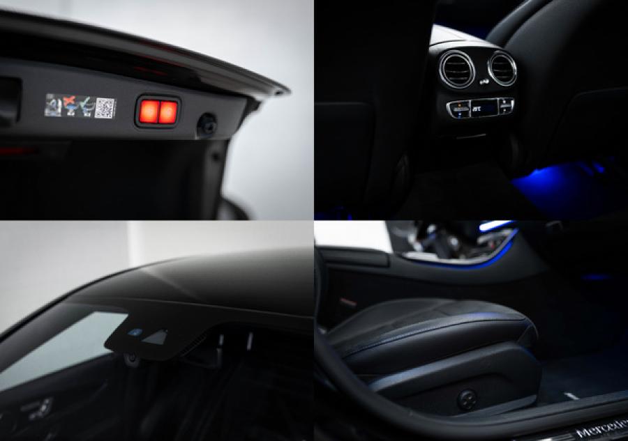 Black Mercedes-Benz E 220 2022 in Tallinn, with an engine capacity of 2.00 L and mileage of 114 thousand km for 27990 €, photo 15 on AUTOMOTO.COM.LV