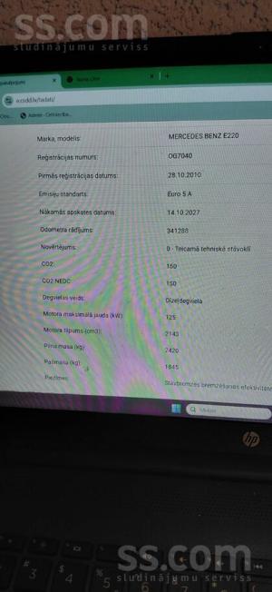 Melns Mercedes-Benz E 220 2010 Daugavpils, ar dzinēja tilpumu 2.20 L un nobraukumu 341 tūkst. km par 6200 €, foto 11 vietnē AUTOMOTO.COM.LV