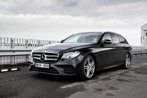 Black Mercedes-Benz E 220 2017 in Vilnius, with an engine capacity of 1.95 L and mileage of 210 thousand km for 18900 €, photo  on AUTOMOTO.COM.LV