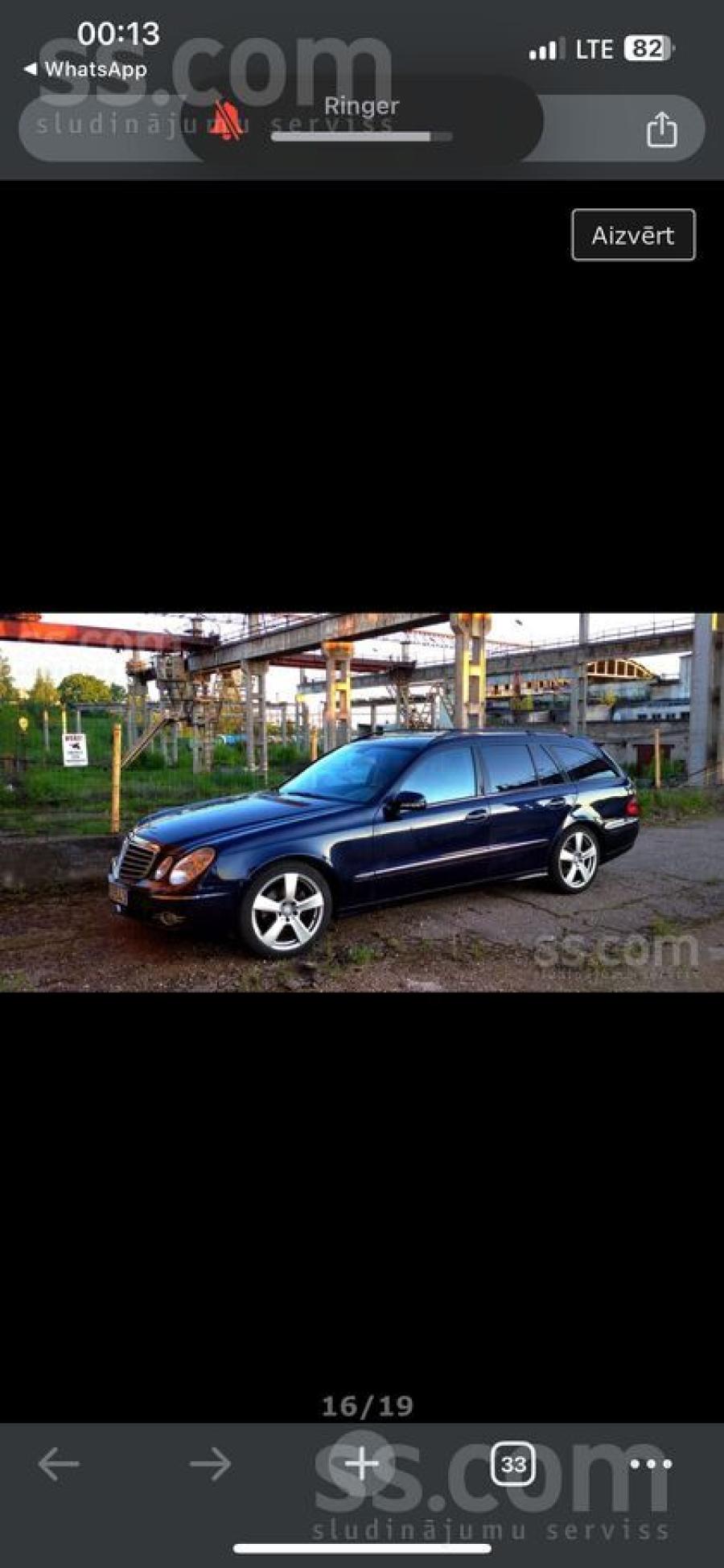 Blue Mercedes-Benz E 220 2006 in Cesis, with an engine capacity of 2.20 L and mileage of 454 thousand km for 2500 €, photo 14 on AUTOMOTO.COM.LV
