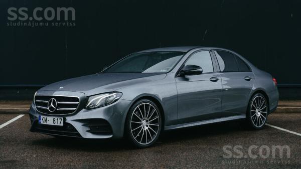 Grey Mercedes-Benz E 220 2016 in Riga, with an engine capacity of 2.00 L and mileage of 180 thousand km for 20750 €, photo 1 on AUTOMOTO.COM.LV
