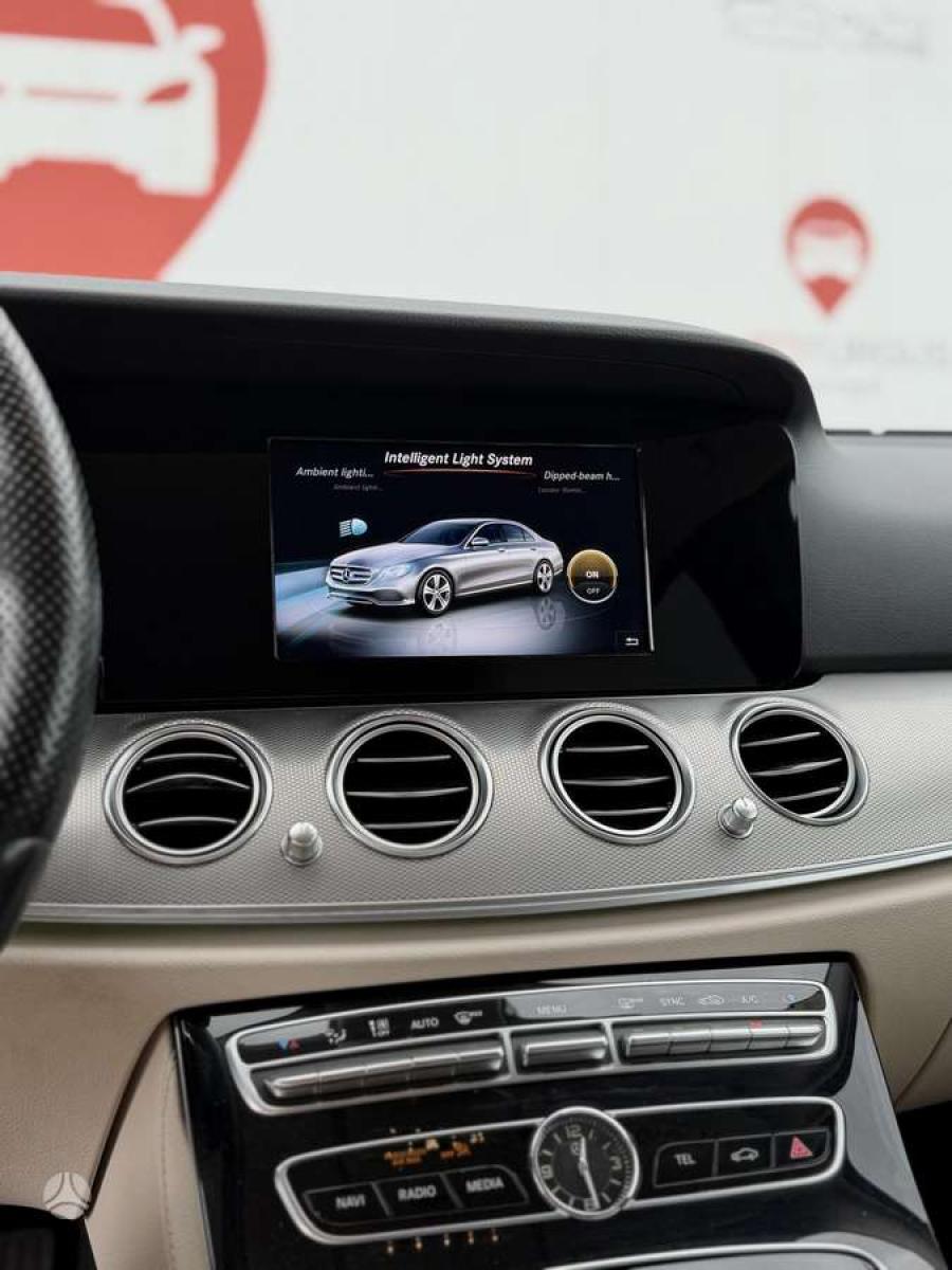 Grey Mercedes-Benz E 220 2017 in Taurage, with an engine capacity of 1.95 L and mileage of 169 thousand km for 18800 €, photo 56 on AUTOMOTO.COM.LV