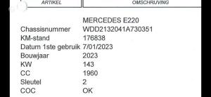 Grey Mercedes-Benz E 220 2020 in Vilnius, with an engine capacity of 1.95 L and mileage of 176 thousand km for 14600 €, photo 26 on AUTOMOTO.COM.LV