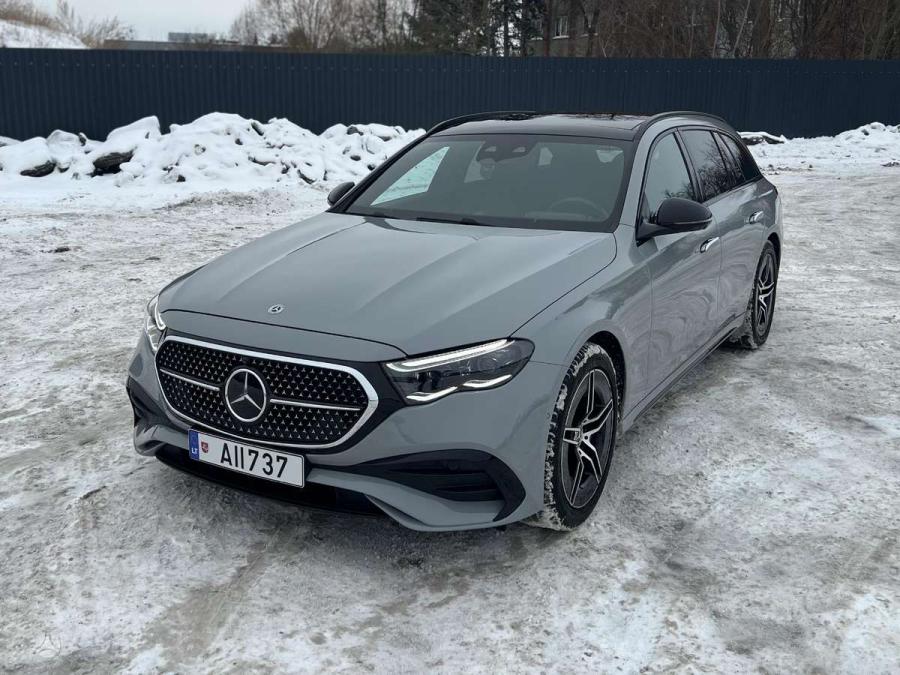 Pelēks Mercedes-Benz E 220 2024 Kauņa, ar dzinēja tilpumu 1.99 L un nobraukumu 36 tūkst. km par 59900 €, foto 1 vietnē AUTOMOTO.COM.LV