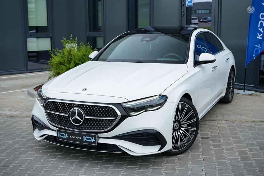 White Mercedes-Benz E 220 2024 in Kaunas, with an engine capacity of 1.99 L and mileage of 37 thousand km for 59950 €, photo 6 on AUTOMOTO.COM.LV