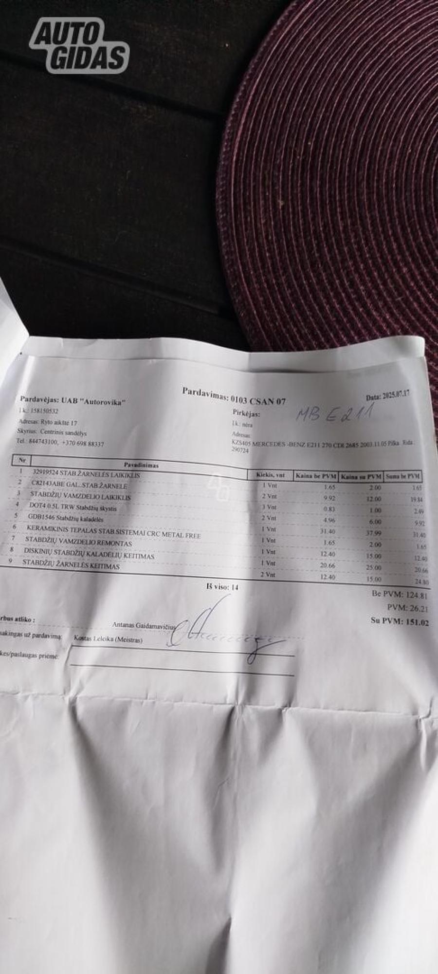Mercedes-Benz E 270 2003 Jurbarkas, ar dzinēja tilpumu 2.70 L un nobraukumu 296 tūkst. km par 1800 €, foto 28 vietnē AUTOMOTO.COM.LV