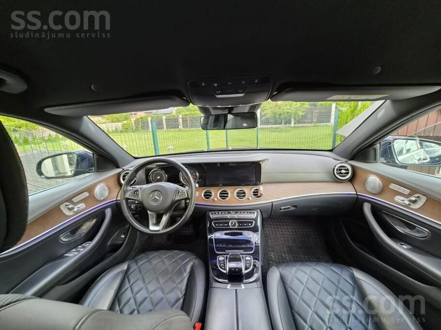 Black Mercedes-Benz E 300 2017 in Riga, with an engine capacity of 3.00 L and mileage of 190 thousand km for 28000 €, photo 21 on AUTOMOTO.COM.LV