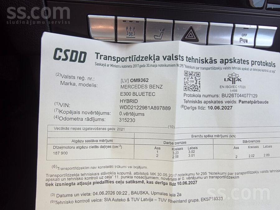 Brūns Mercedes-Benz E 300 2013 Bauska, ar dzinēja tilpumu 2.20 L un nobraukumu 315 tūkst. km par 9900 €, foto 27 vietnē AUTOMOTO.COM.LV