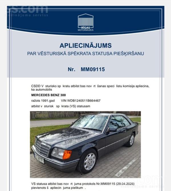 Pelēks Mercedes-Benz E 300 1991 Rīga, ar dzinēja tilpumu 3.00 L un nobraukumu 302 tūkst. km par 7800 €, foto 11 vietnē AUTOMOTO.COM.LV