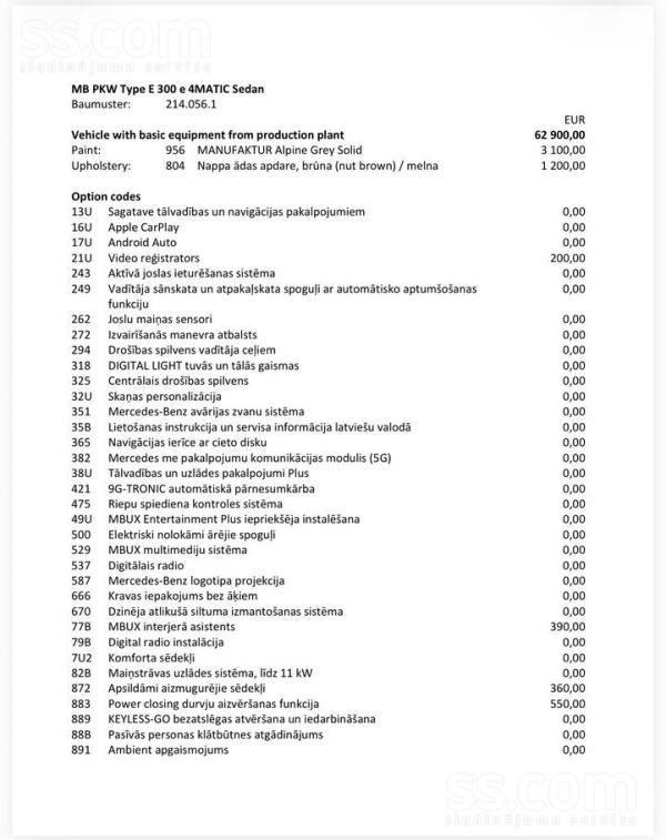 Серый Мерседес Е 300 2024 в Рига, объемом двигателя 2.00 л и пробегом 22 тыс. км за 75000 €, фото 8 на AUTOMOTO.COM.LV
