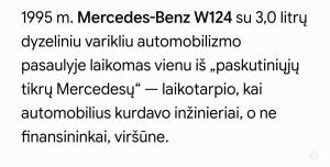 Mercedes-Benz E 300 1995 in Vilnius, with an engine capacity of 3.00 L and mileage of 279 thousand km for 4999 €, photo 7 on AUTOMOTO.COM.LV