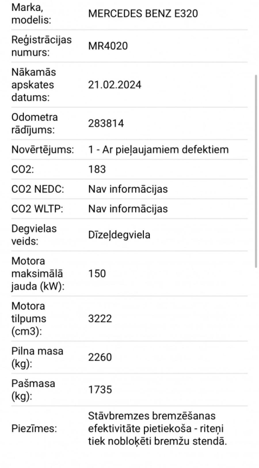 Pelēks Mercedes-Benz E 320 2003 Rīga, ar dzinēja tilpumu 3.20 L un nobraukumu 295 tūkst. km par 3300 €, foto 24 vietnē AUTOMOTO.COM.LV
