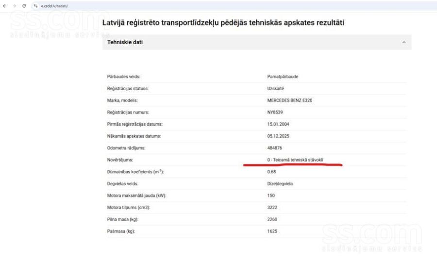 Мерседес Е 320 2004 в Рига, объемом двигателя 3.20 л и пробегом 488 тыс. км за 1950 €, фото 11 на AUTOMOTO.COM.LV