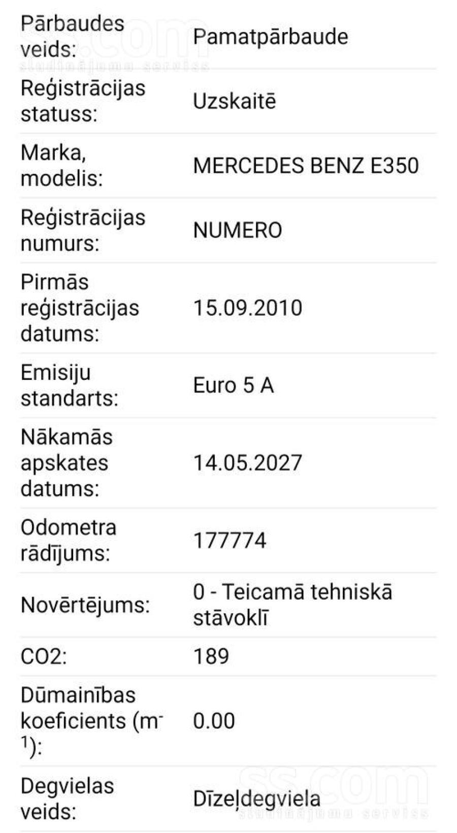 Black Mercedes-Benz E 350 2010 in Riga, with an engine capacity of 3.00 L and mileage of 178 thousand km for 14777 €, photo 20 on AUTOMOTO.COM.LV