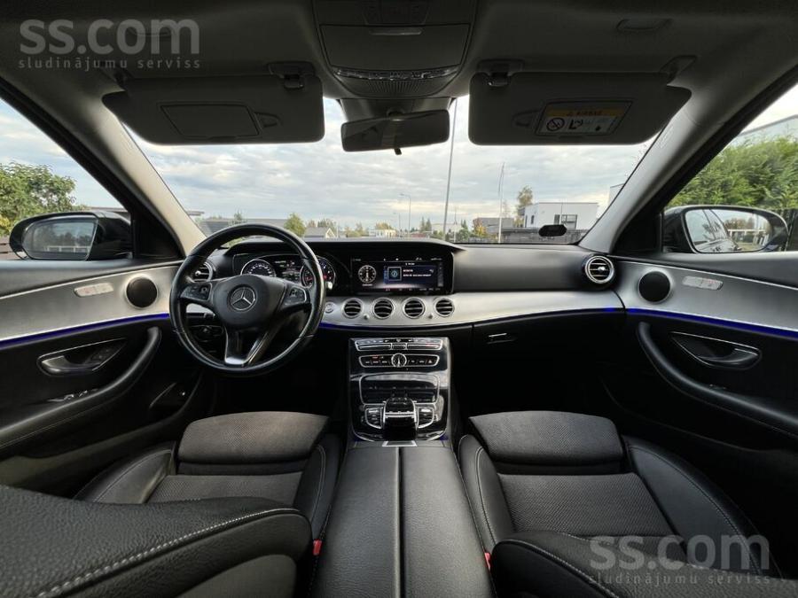 Black Mercedes-Benz E 350 2018 in Valka, with an engine capacity of 2.00 L and mileage of 169 thousand km for 18900 €, photo 13 on AUTOMOTO.COM.LV