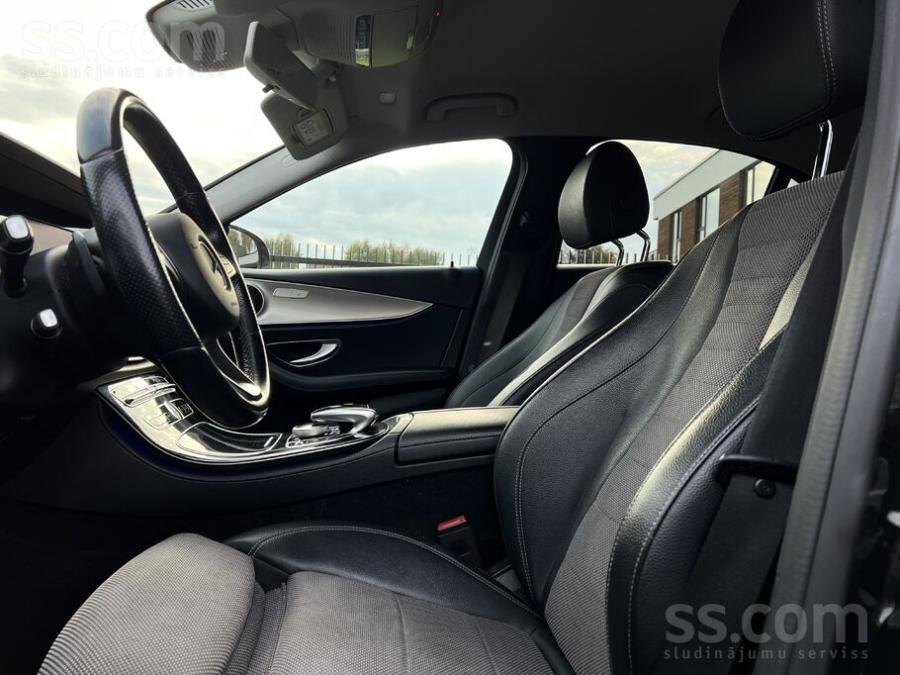 Black Mercedes-Benz E 350 2018 in Valka, with an engine capacity of 2.00 L and mileage of 169 thousand km for 18900 €, photo 14 on AUTOMOTO.COM.LV