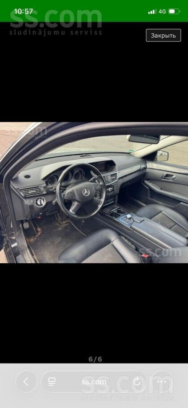 Black Mercedes-Benz E 350 2011 in Riga, with an engine capacity of 3.00 L and mileage of 498 thousand km for 6200 €, photo 4 on AUTOMOTO.COM.LV