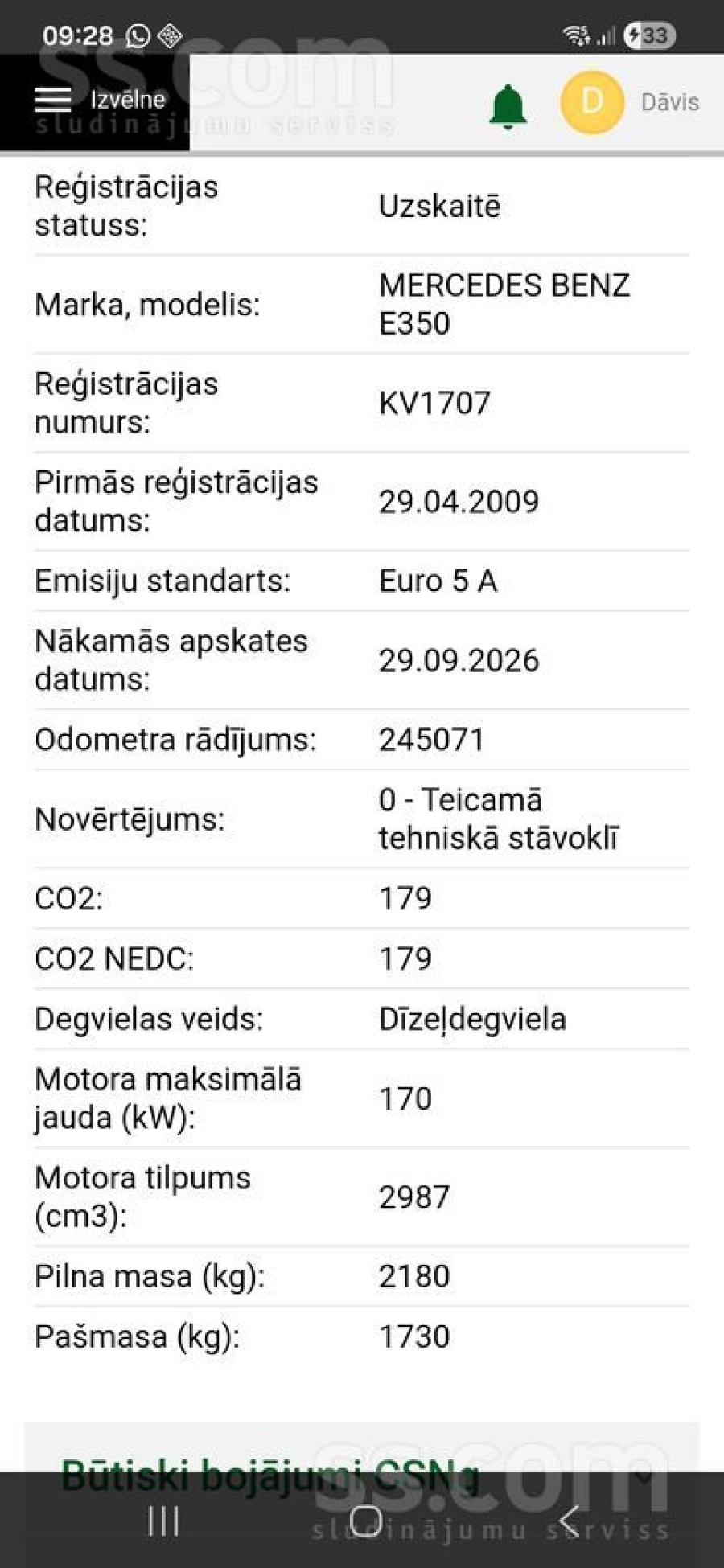 Pelēks Mercedes-Benz E 350 2009 Cēsis, ar dzinēja tilpumu 3.00 L un nobraukumu 252 tūkst. km par 9250 €, foto 14 vietnē AUTOMOTO.COM.LV