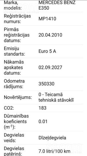 Pelēks Mercedes-Benz E 350 2010 Rīga, ar dzinēja tilpumu 3.00 L un nobraukumu 350 tūkst. km par 6100 €, foto 6 vietnē AUTOMOTO.COM.LV