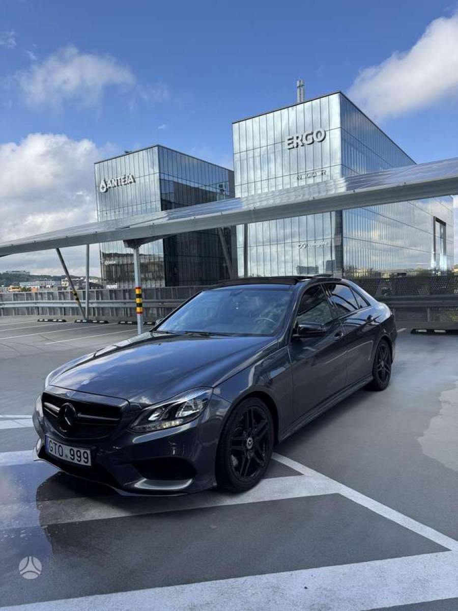 Grey Mercedes-Benz E 350 2014 in Vilnius, with an engine capacity of 2.99 L and mileage of 228 thousand km for 12999 €, photo 1 on AUTOMOTO.COM.LV