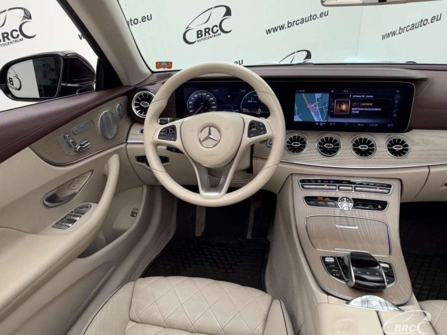 Brown Mercedes-Benz E 400 2018 in Vilnius, with an engine capacity of 3.00 L and mileage of 104 thousand km for 29000 €, photo 14 on AUTOMOTO.COM.LV