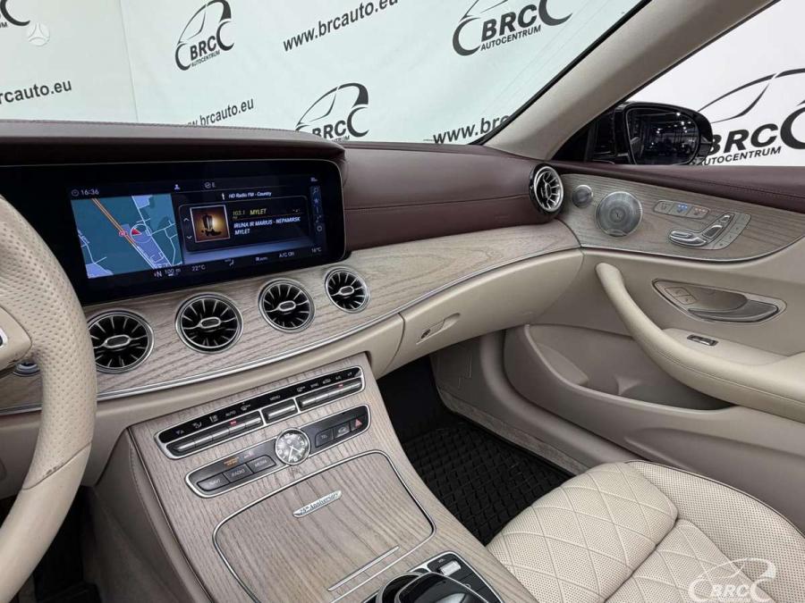 Brown Mercedes-Benz E 400 2018 in Vilnius, with an engine capacity of 3.00 L and mileage of 104 thousand km for 29000 €, photo 30 on AUTOMOTO.COM.LV