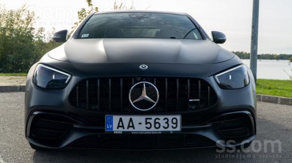 Black Mercedes-Benz E 63 AMG 2021 in Riga, with an engine capacity of 4.00 L and mileage of 76 thousand km for 74000 €, photo 1 on AUTOMOTO.COM.LV