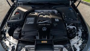 Black Mercedes-Benz E 63 AMG 2021 in Riga, with an engine capacity of 4.00 L and mileage of 76 thousand km for 74000 €, photo 5 on AUTOMOTO.COM.LV