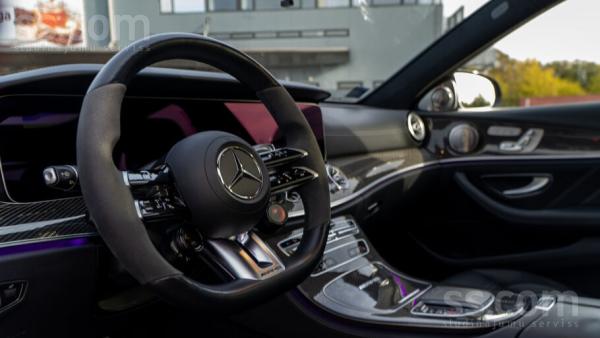 Black Mercedes-Benz E 63 AMG 2021 in Riga, with an engine capacity of 4.00 L and mileage of 76 thousand km for 74000 €, photo 6 on AUTOMOTO.COM.LV