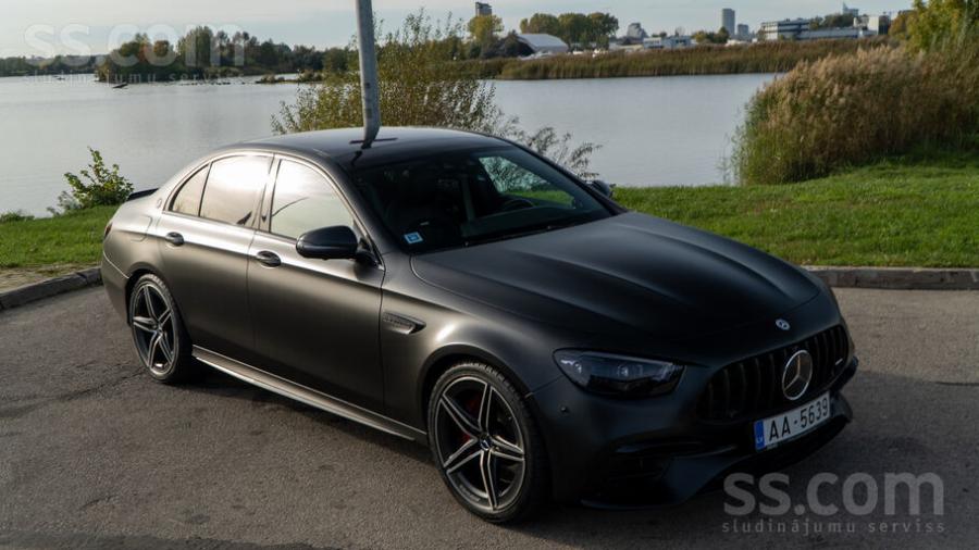 Black Mercedes-Benz E 63 AMG 2021 in Riga, with an engine capacity of 4.00 L and mileage of 76 thousand km for 74000 €, photo 9 on AUTOMOTO.COM.LV