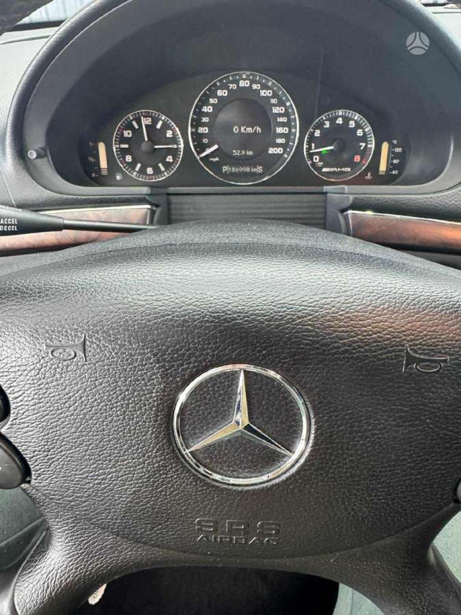 Grey Mercedes-Benz E 63 AMG 2008 in Siauliai, with an engine capacity of 6.20 L and mileage of 186 thousand km for 21000 €, photo 14 on AUTOMOTO.COM.LV