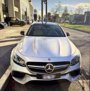 Grey Mercedes-Benz E 63 AMG 2018 in Panevezys, with an engine capacity of 3.98 L and mileage of 56 thousand km for 55820 €, photo  on AUTOMOTO.COM.LV