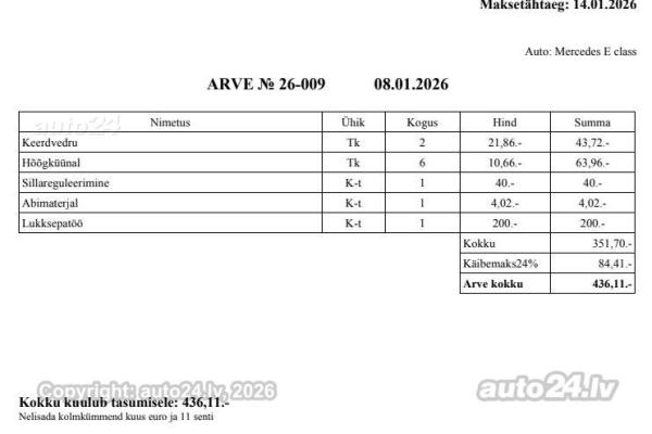Melns Mercedes-Benz E-Class 2008 Tallina, ar dzinēja tilpumu 3.00 L un nobraukumu 404 tūkst. km par 3999 €, foto 9 vietnē AUTOMOTO.COM.LV