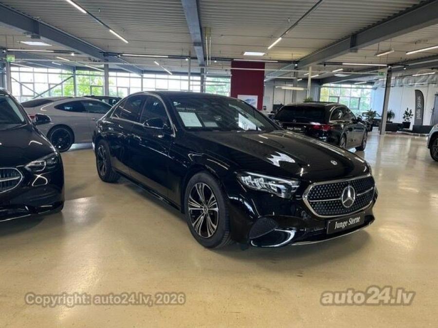 Black Mercedes-Benz E-Class 2025 in Tallinn, with an engine capacity of 2.00 L and mileage of 9 thousand km for 54900 €, photo 1 on AUTOMOTO.COM.LV