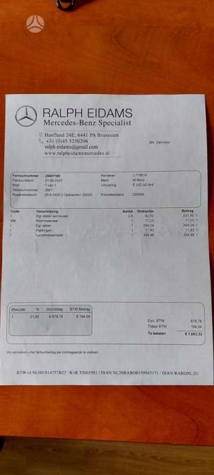 Grey Mercedes-Benz E-Class 2017 in Vilnius, with an engine capacity of 1.95 L and mileage of 315 thousand km for 20000 €, photo 27 on AUTOMOTO.COM.LV